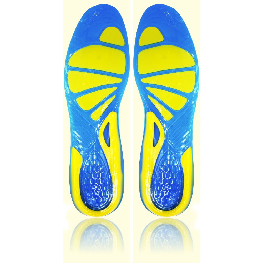 Gel Insoles for Heel Pain (Blue and Yellow) - Nuova Health