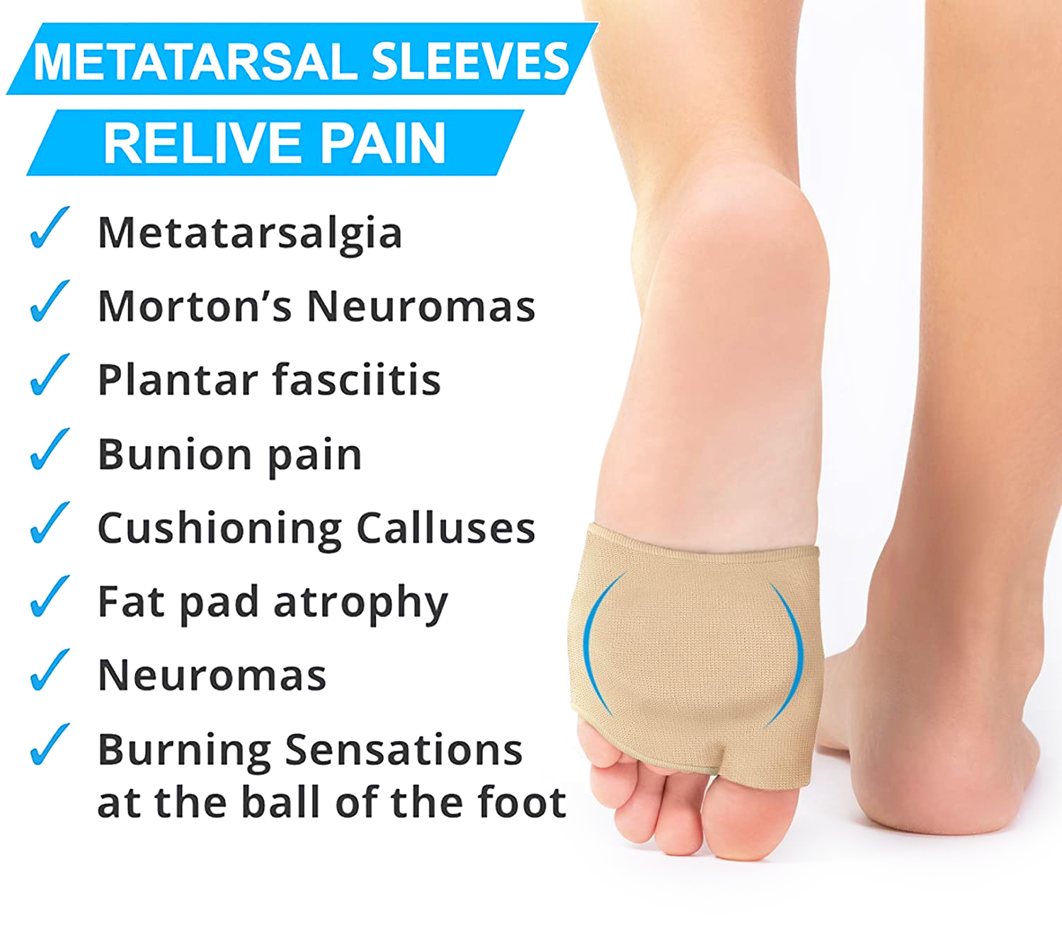 Gel Cushion Ball of Foot pads for Metatarsalgia, Sesamoiditis, Morton's ...